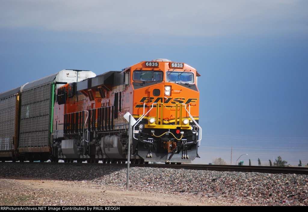 BNSF 6835 with Her Sister BNSF 6870 Built Just in December 2011 pull west.
